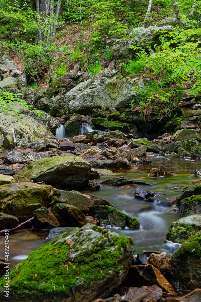 Statte river in the Belgium Ardennes is a small river full of cascades ...