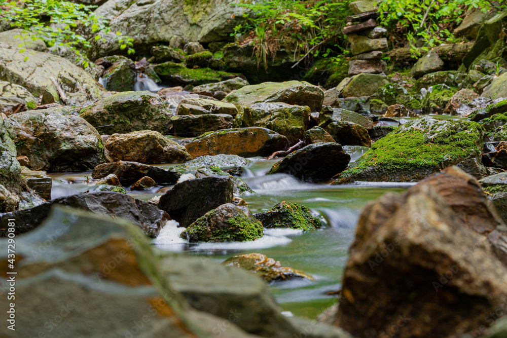 Statte river in the Belgium Ardennes is a small river full of cascades ...