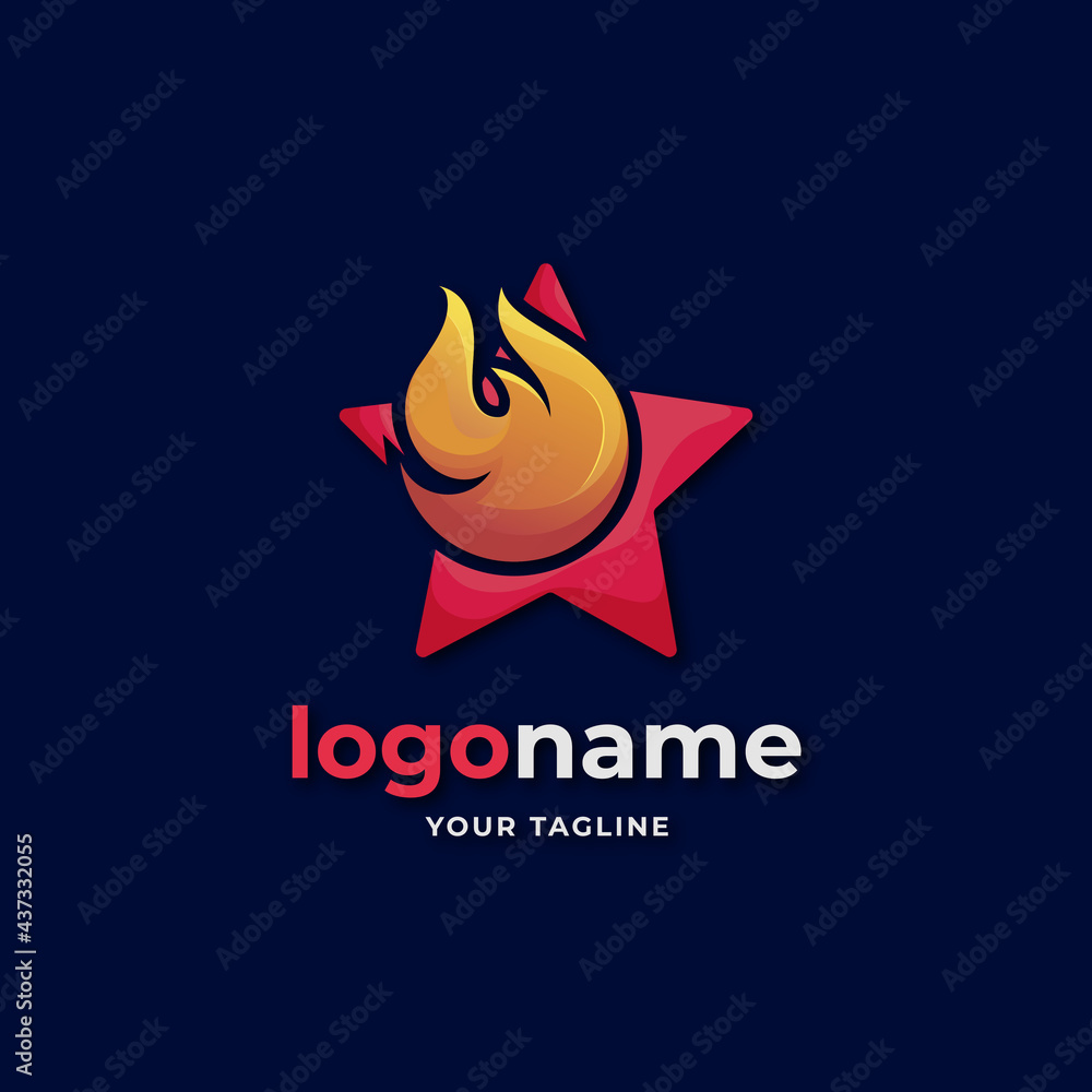 fire star logo. fireball star logo. star logo illustration Stock Vector ...