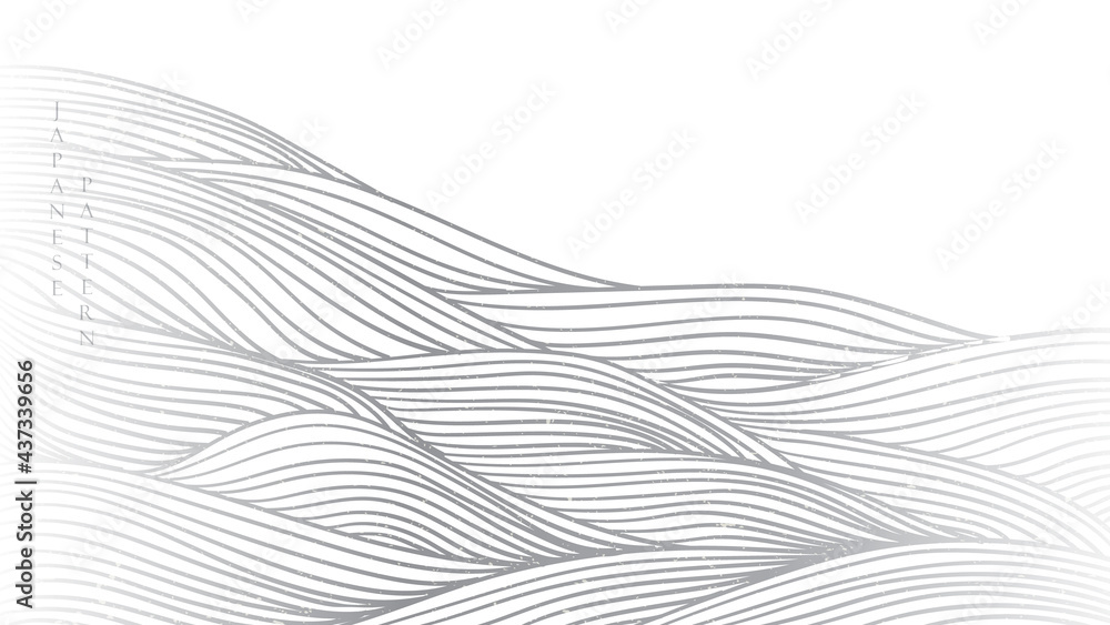 Abstract landscape background with hand drawn line pattern vector ...