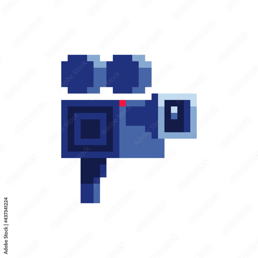 Retro projector cinema pixel art icon, old camera, 8-bit sprite. Video ...