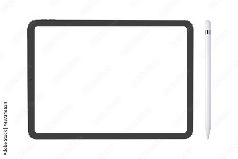 new model tablet blank screen and white tablet stylus or pencil for ...
