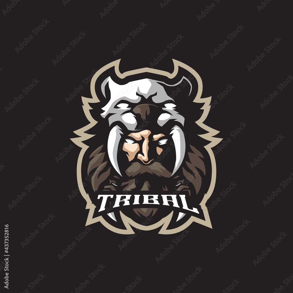Tribe mascot logo design vector with modern illustration concept style ...