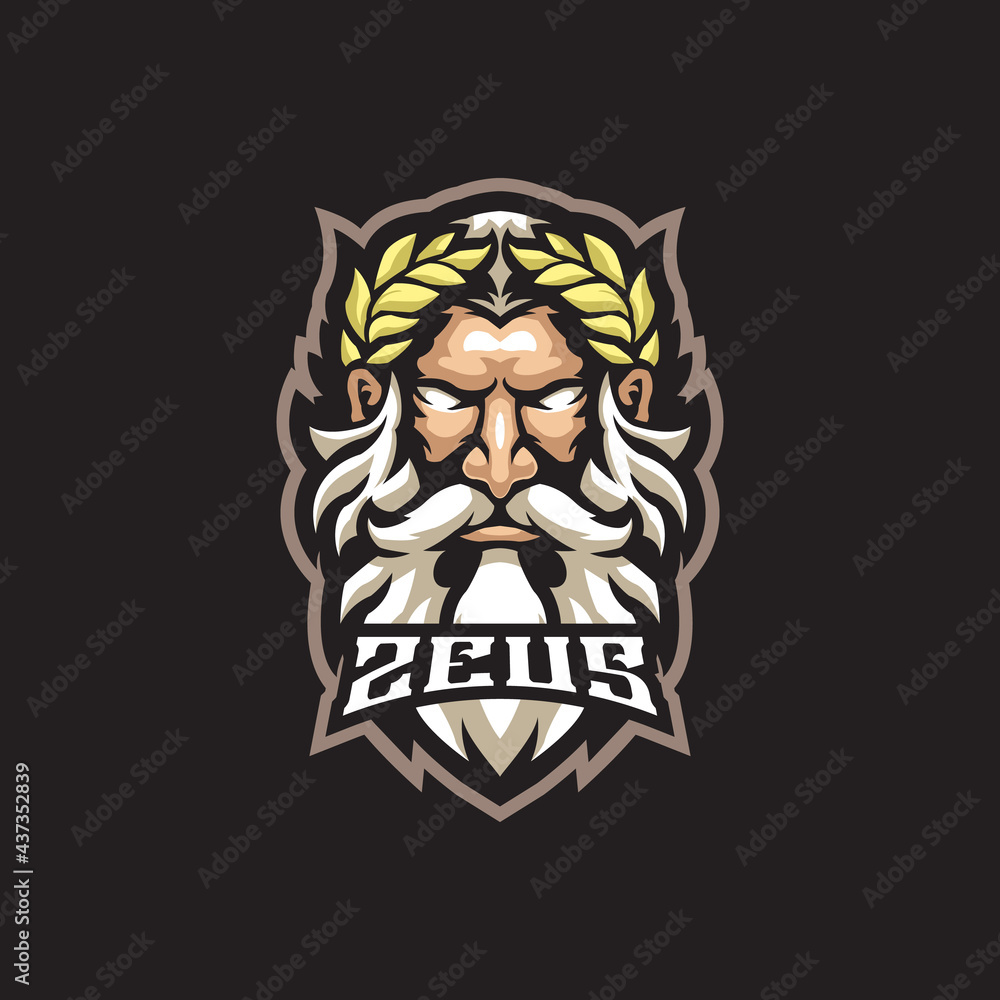Zeus mascot logo design vector with modern illustration concept style ...