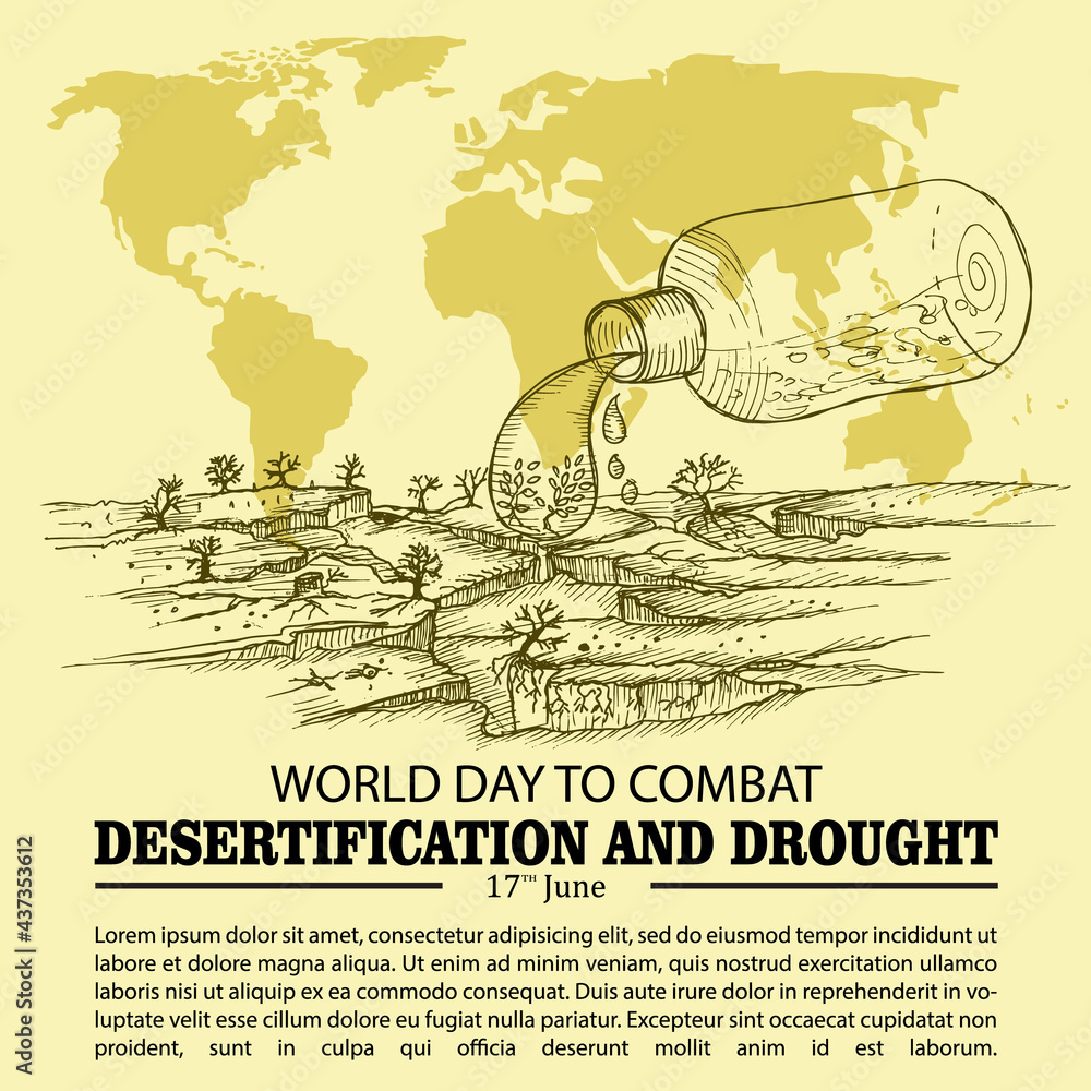 World day to combat desertification and drought, poster and banner ...