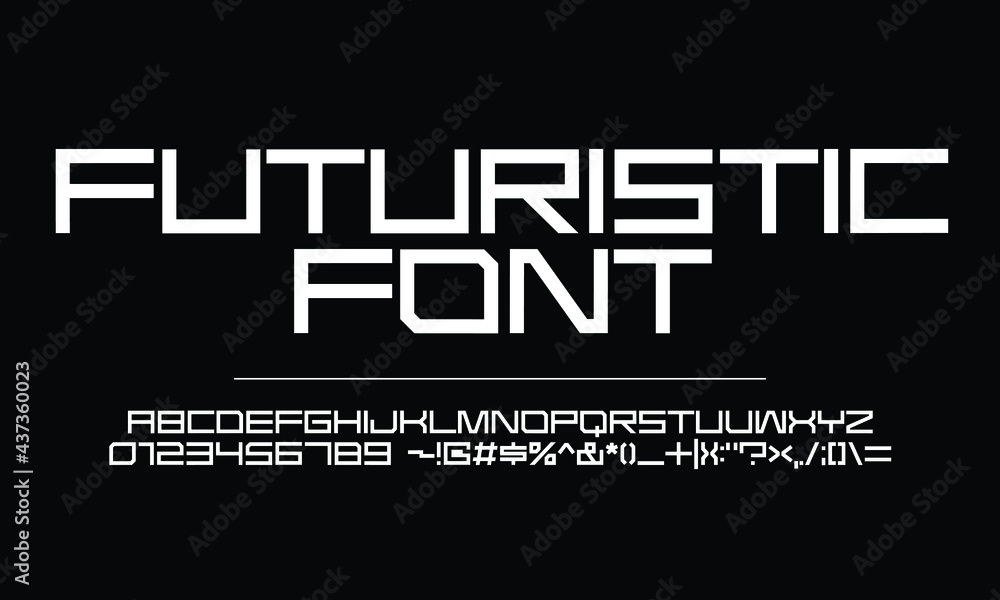futuristic font in regular. kind of display font in rigid for title or ...