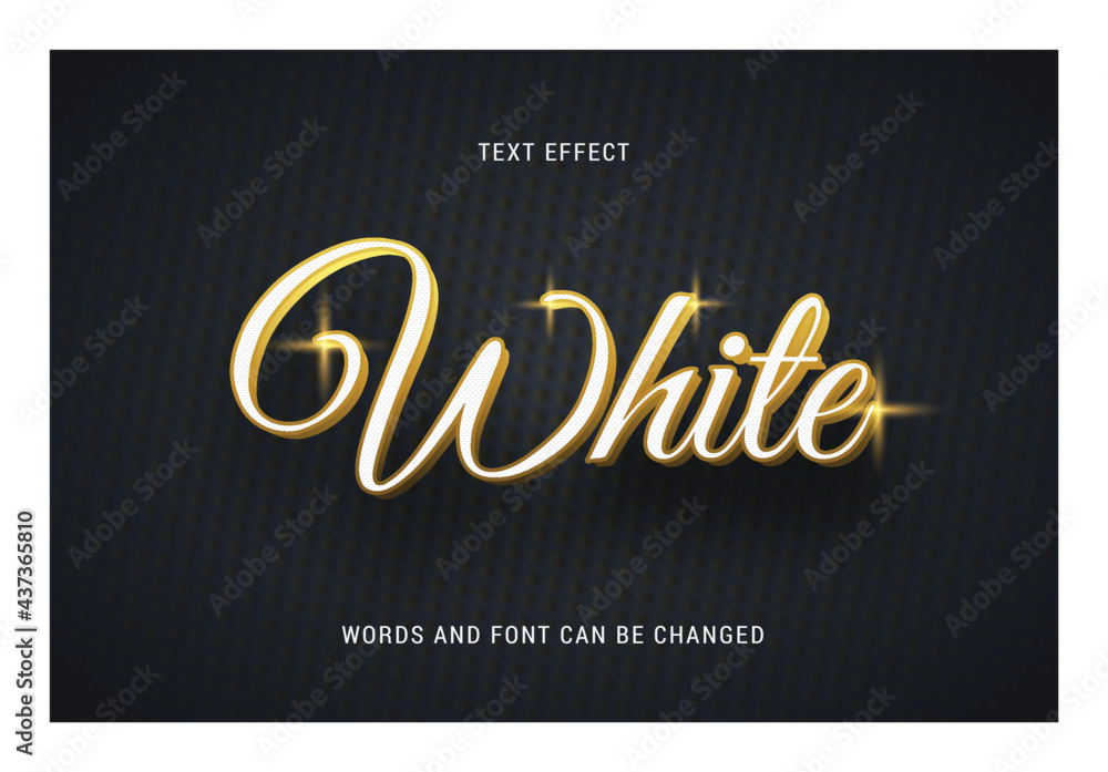 luxury white text effect isolated on dark background editable vector ...