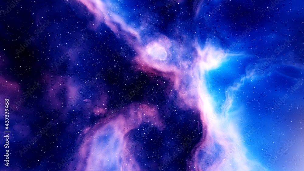 Poster red-violet nebula in outer space, horsehead nebula, unusual ...
