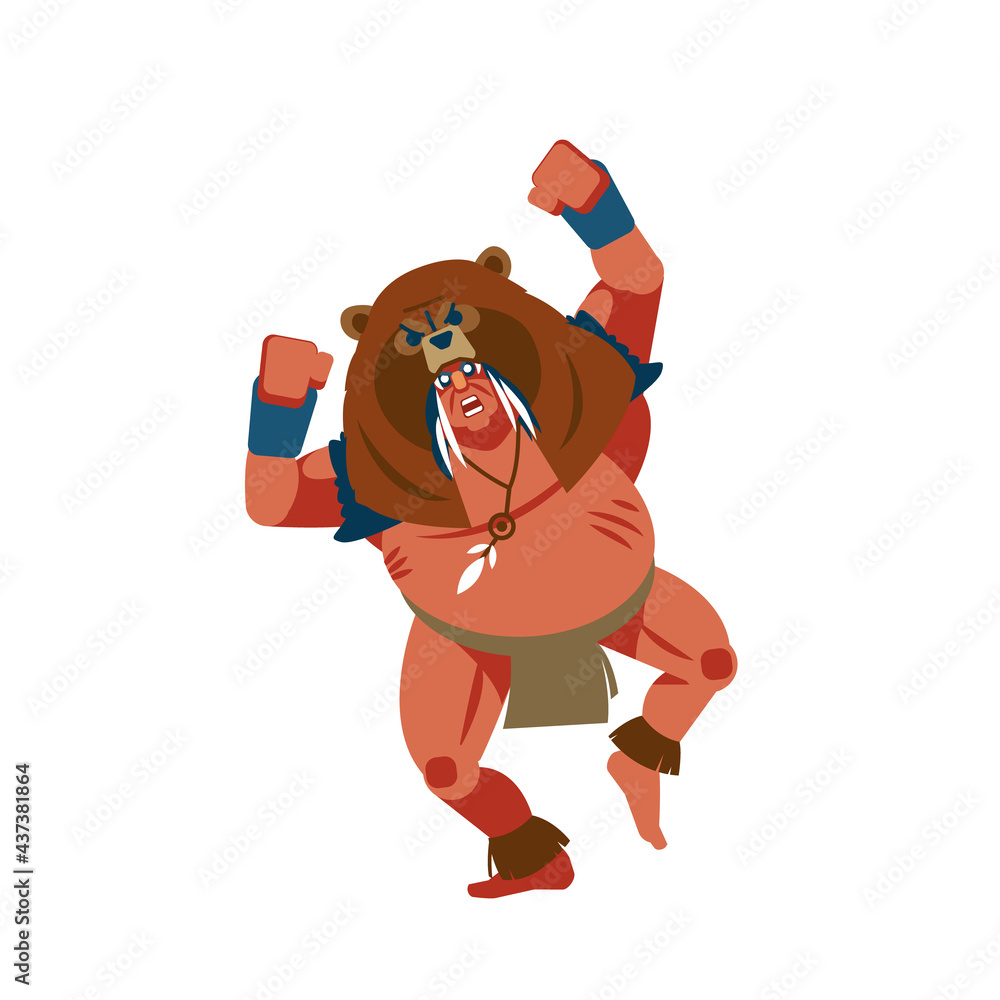 Bear Warrior of South America, Mayan, Aztec or Inca warrior in skin of ...