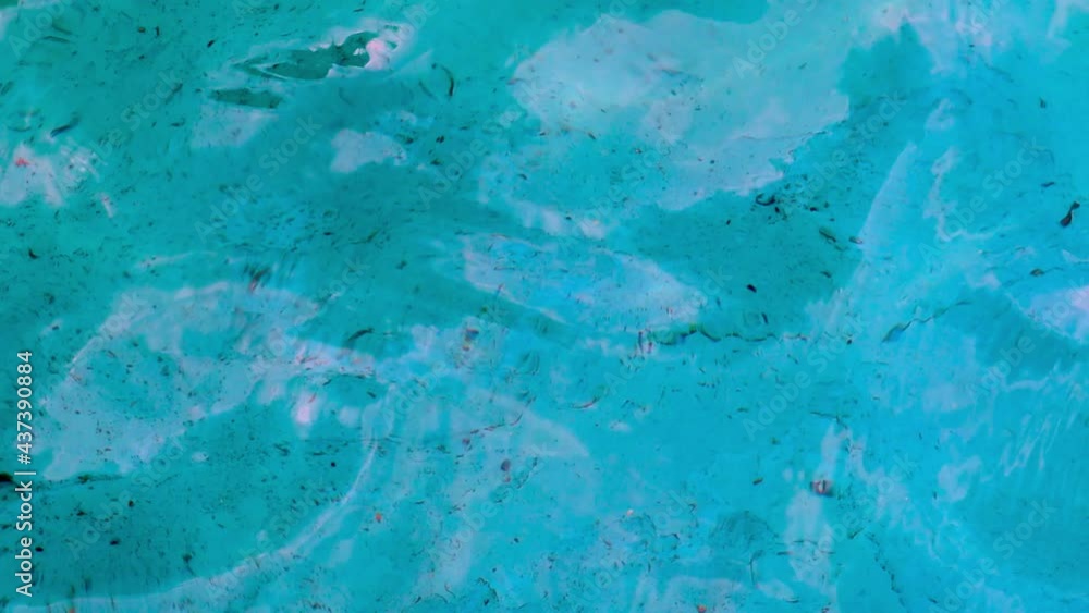 Top view of texture of clean blue surface of pool water with light ...