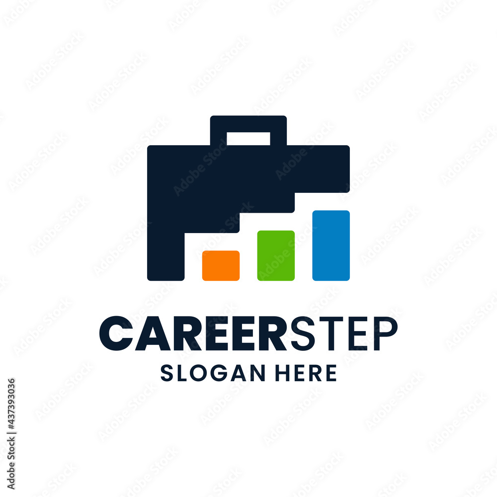 Career step logo template design. Leadership logo. Growth and success ...