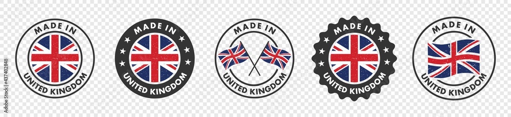 set of made in the united kingdom labels, made in the britain logo ...