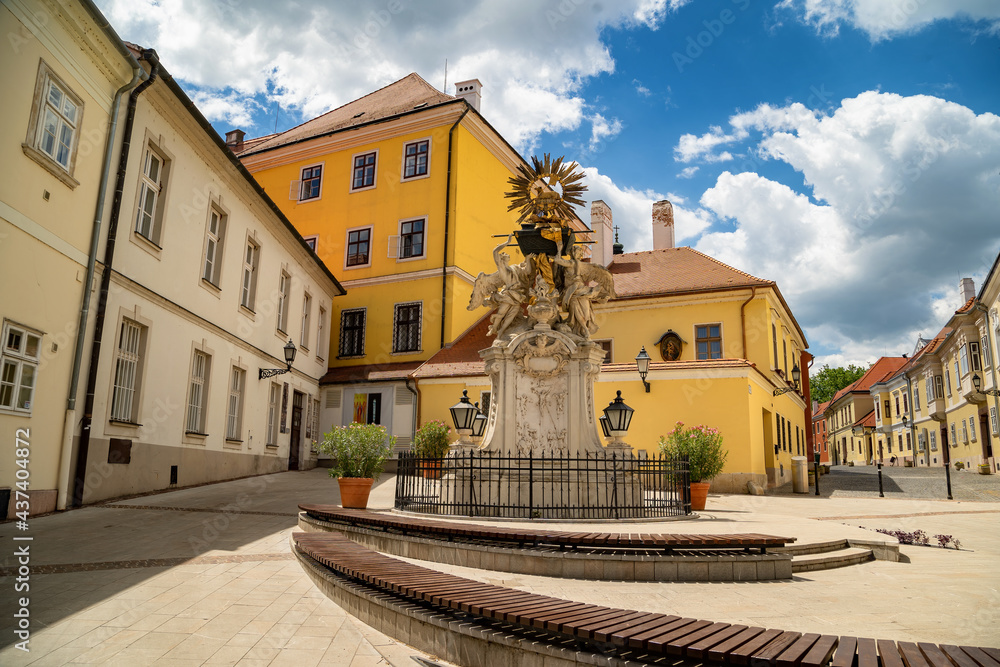 Lost Ark of the Covenant statue in the city centre of Gyor, Hungary ...