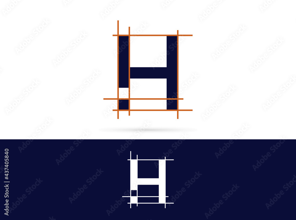 Letter H architecture logo design. Vector combination of construction ...