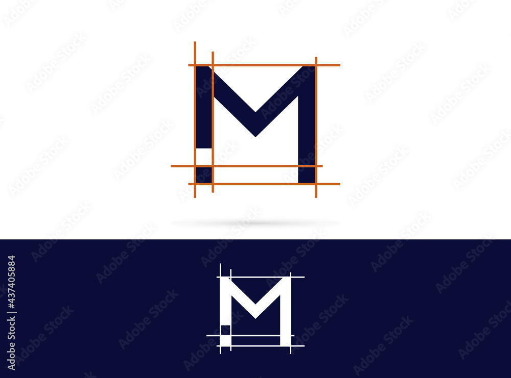 Letter M architecture logo design. Vector combination of construction ...