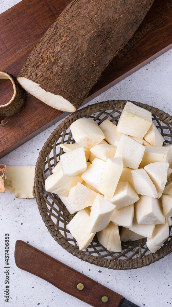 cassava or manihot, also known as manioc, yuca or brazillian arrowroot ...
