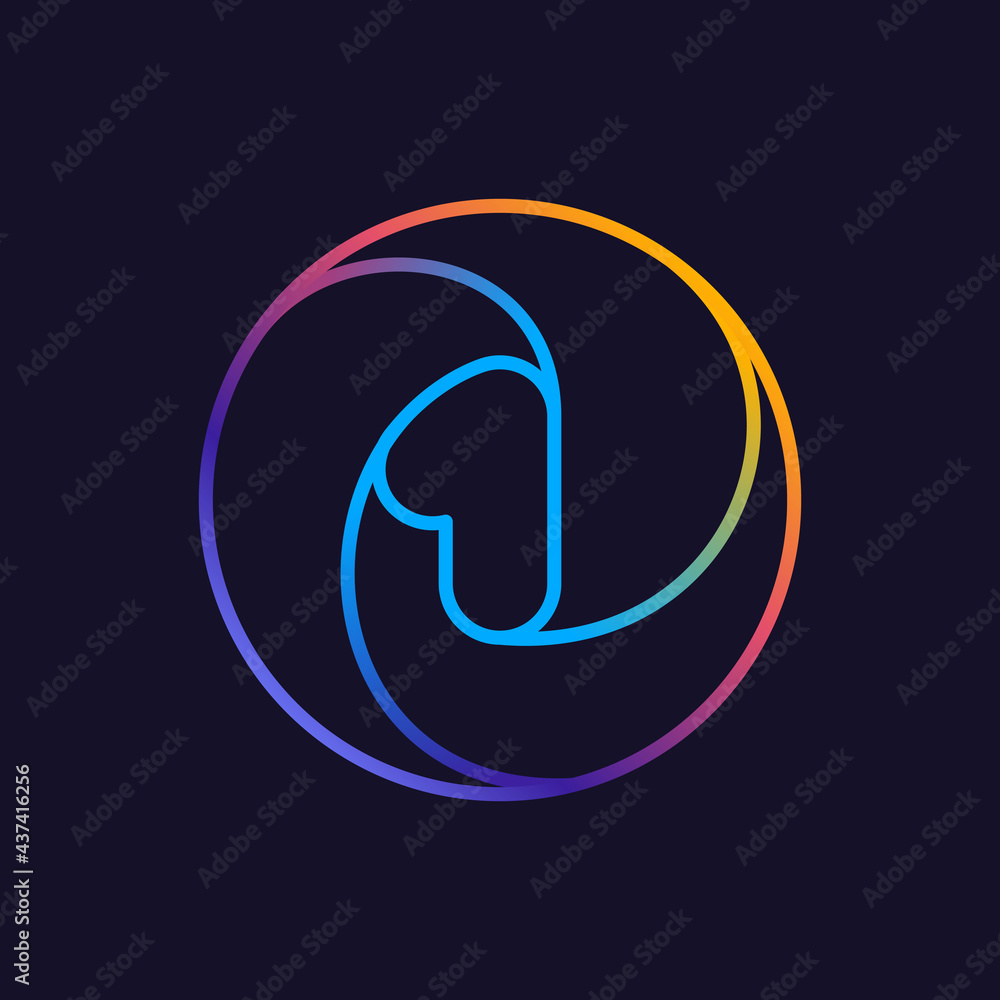 Number one line colorful logo. Stock Vector | Adobe Stock