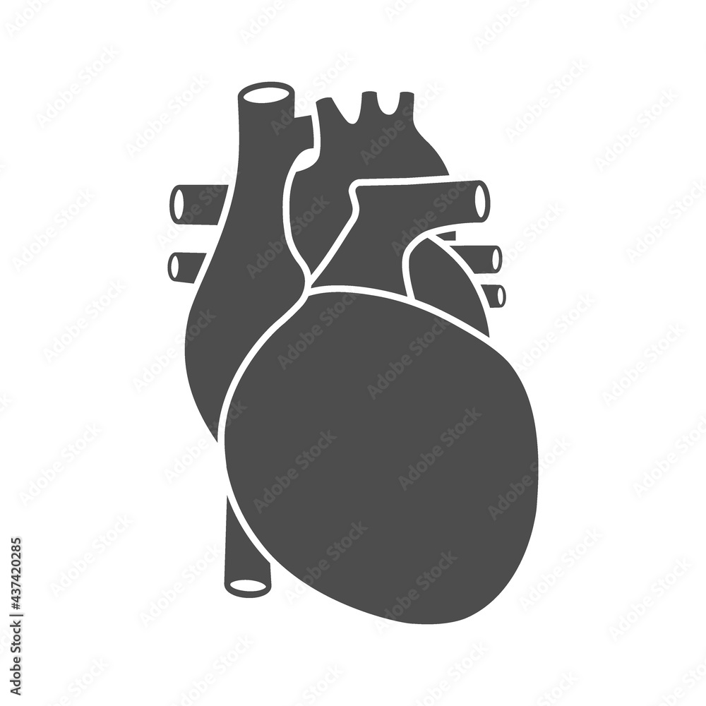 Human heart symbol. Human internal organ icon. Stock Vector | Adobe Stock