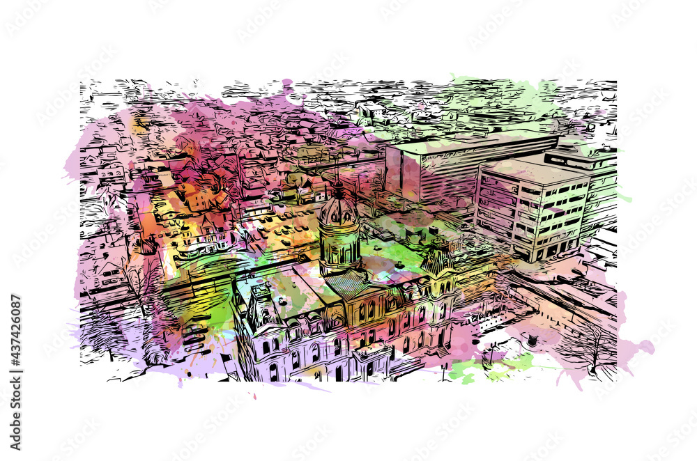 Building view with landmark of Fredericton is the city in Canada ...