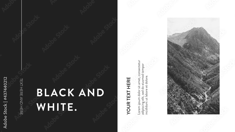 Black and White Slideshow Stock Template | Adobe Stock