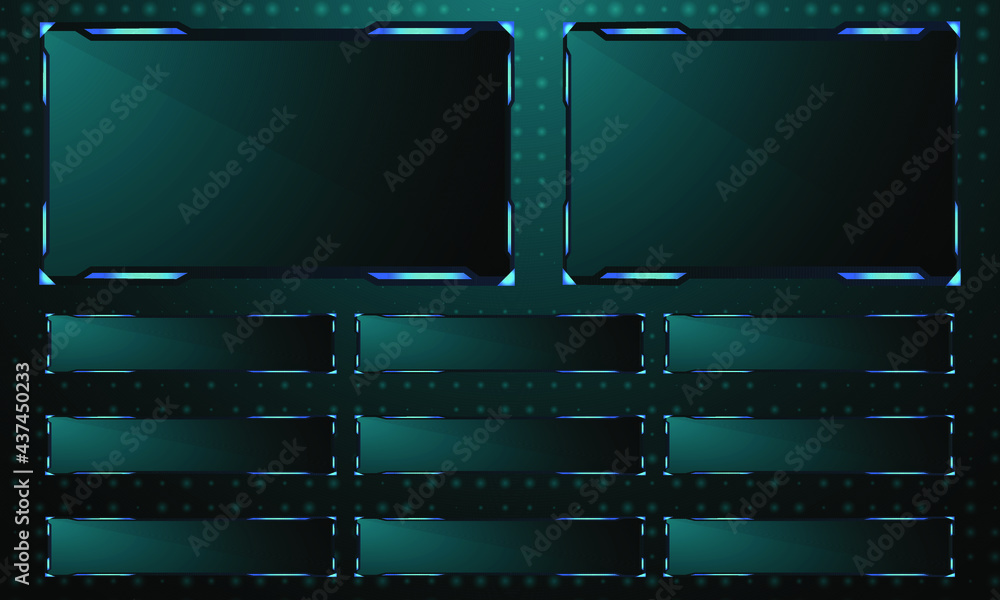 Twitch streaming panel overlay set design Stock Vector | Adobe Stock
