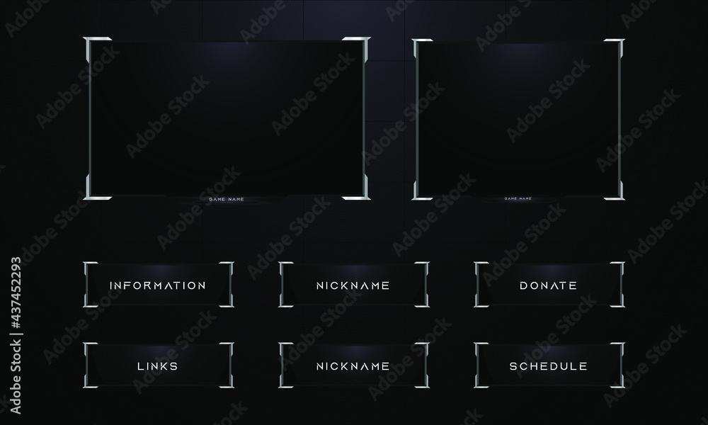 Twitch streaming panel overlay set design Stock Vector | Adobe Stock
