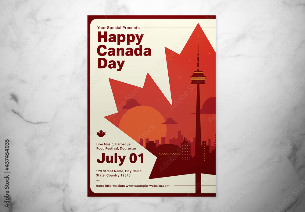 Canada Day Flyer Stock Template | Adobe Stock