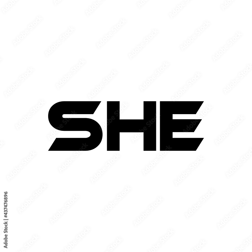 SHE letter logo design with white background in illustrator, vector ...