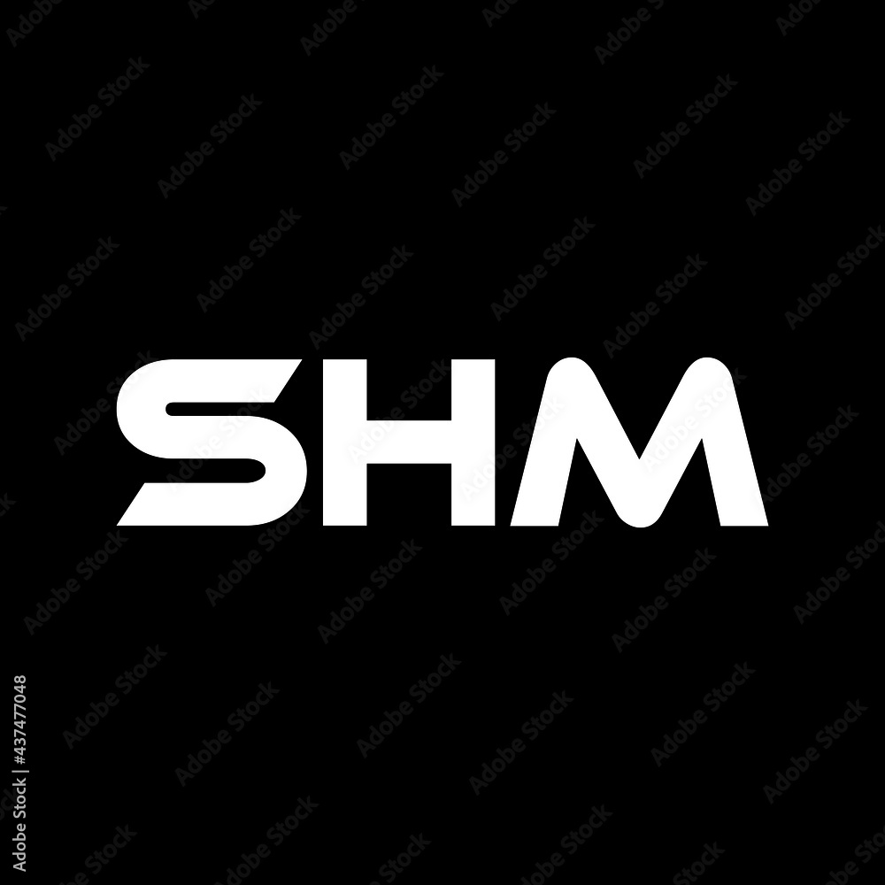 SHM letter logo design with black background in illustrator, vector ...