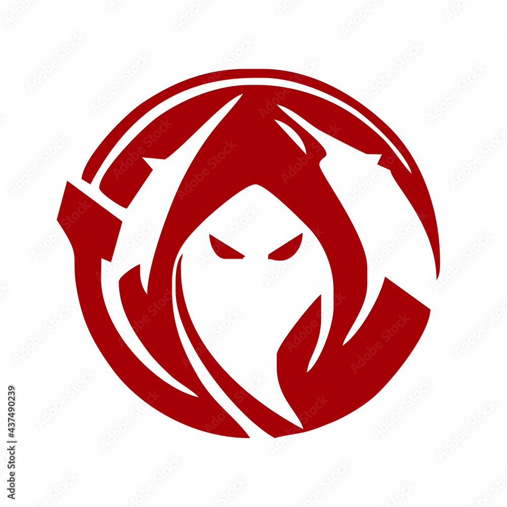 Vetor de simple grim reaper vector logo do Stock | Adobe Stock