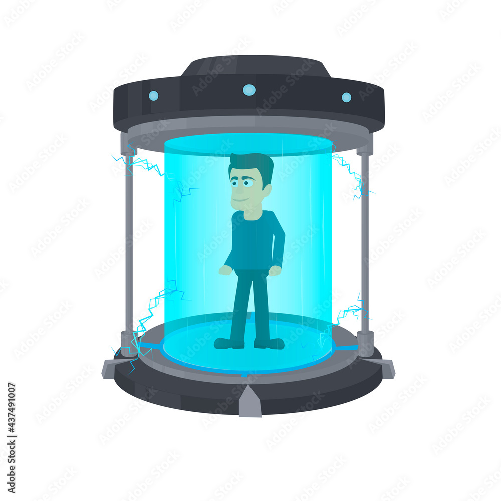 Portal. Human teleportation, vector illustration Stock Vector | Adobe Stock