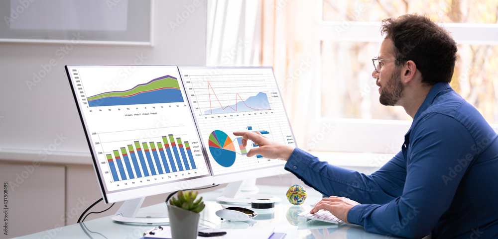 Predictive Data Analytics. Business Man Looking Stock Photo | Adobe Stock