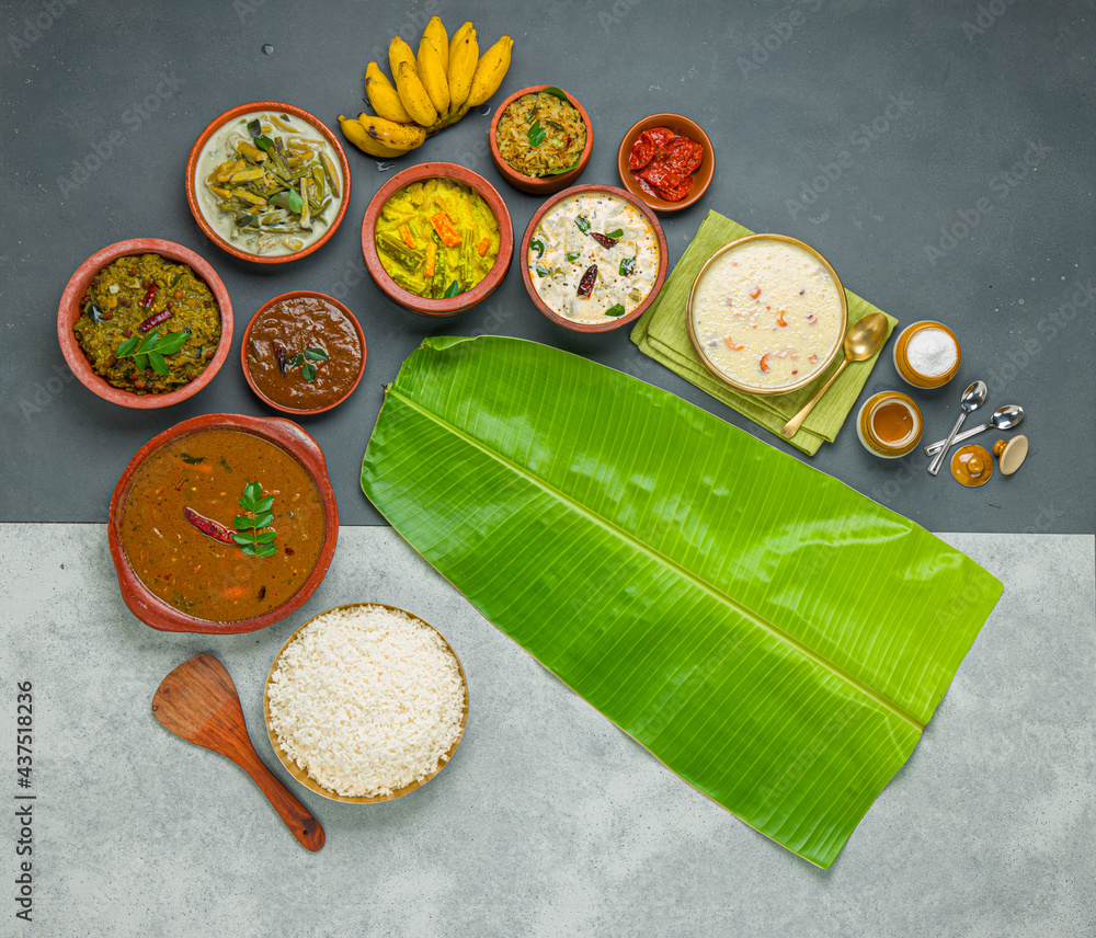 Kerala feast side dishes Stock Photo | Adobe Stock