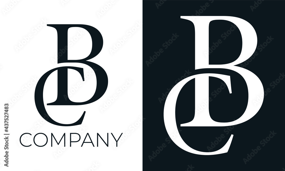 Initial letter bc logo vector design template. Creative modern trendy b ...