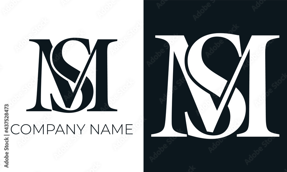 Initial letter Ms logo vector design template. Creative modern trendy M ...