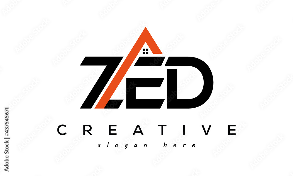 initial ZED letters real estate construction logo vector Stock Vector ...