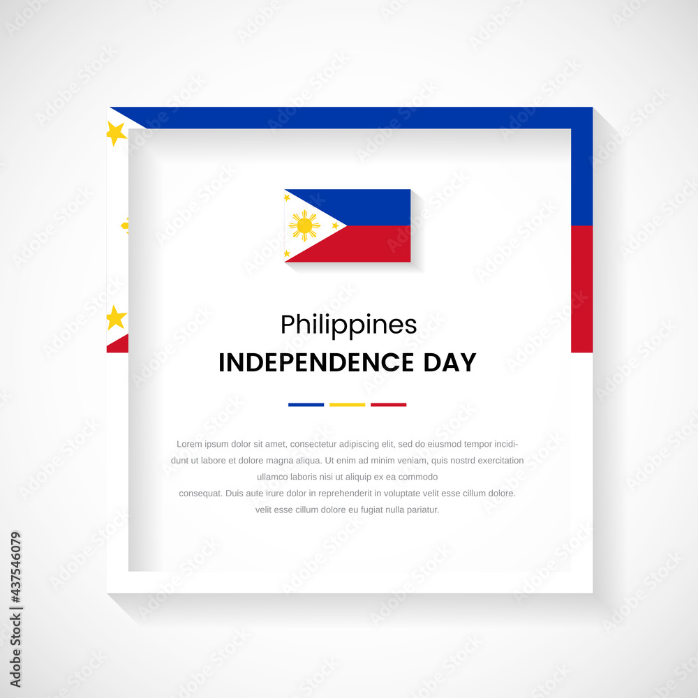 Abstract Philippines flag square frame stock illustration. Creative ...