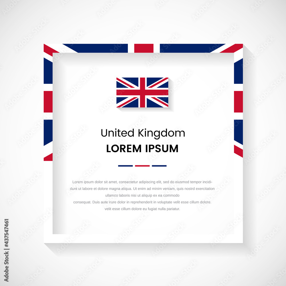 Abstract UK flag square frame stock illustration. Creative country ...