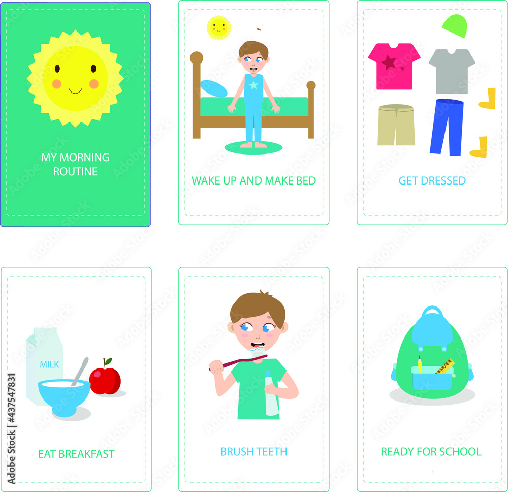 Kids Daily Routine, Chore Chart, Morning Checklist, Daily Task List ...