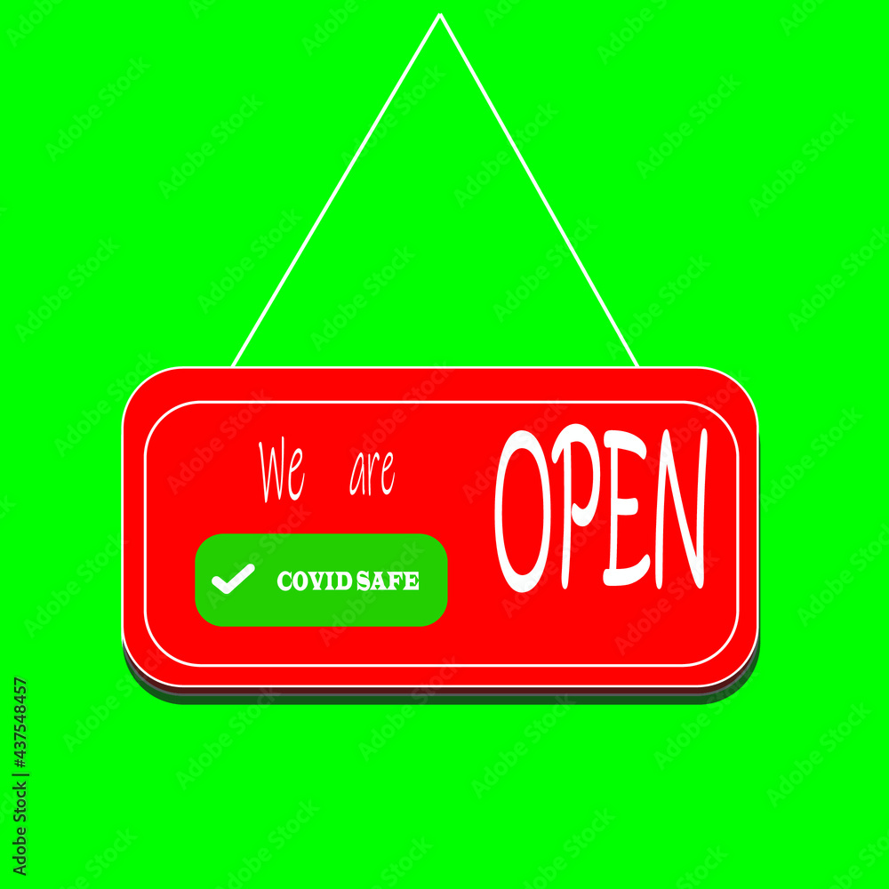 We are open signboard on green background. Useful for shops ...