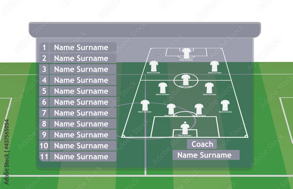Soccer lineup formation. vector illustration Stock Vector | Adobe Stock