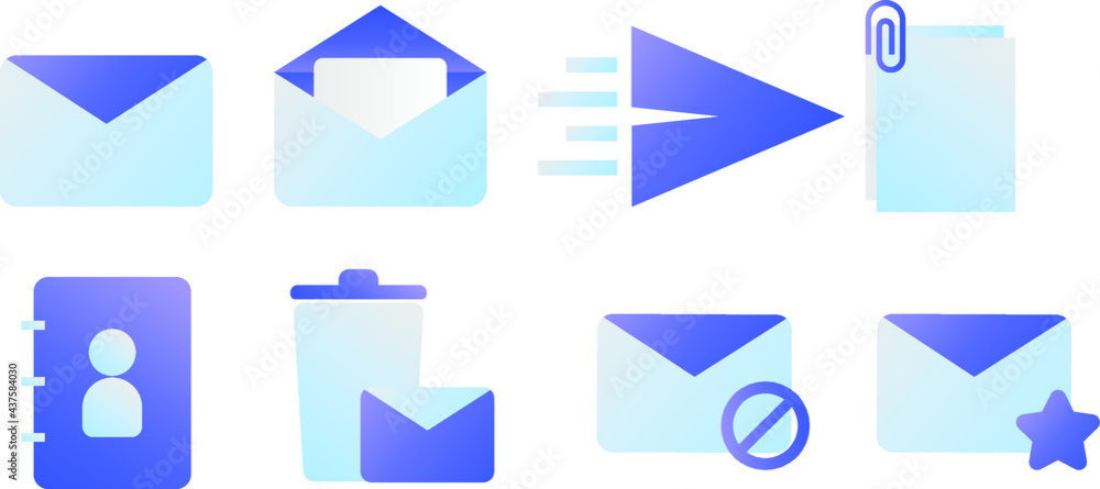 email icon using a smooth gradient style suitable for web design and UI ...