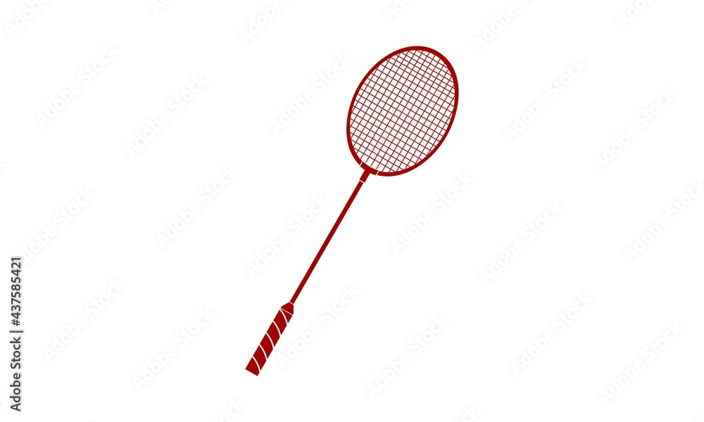 Red badminton racket vector icon Stock Vector | Adobe Stock