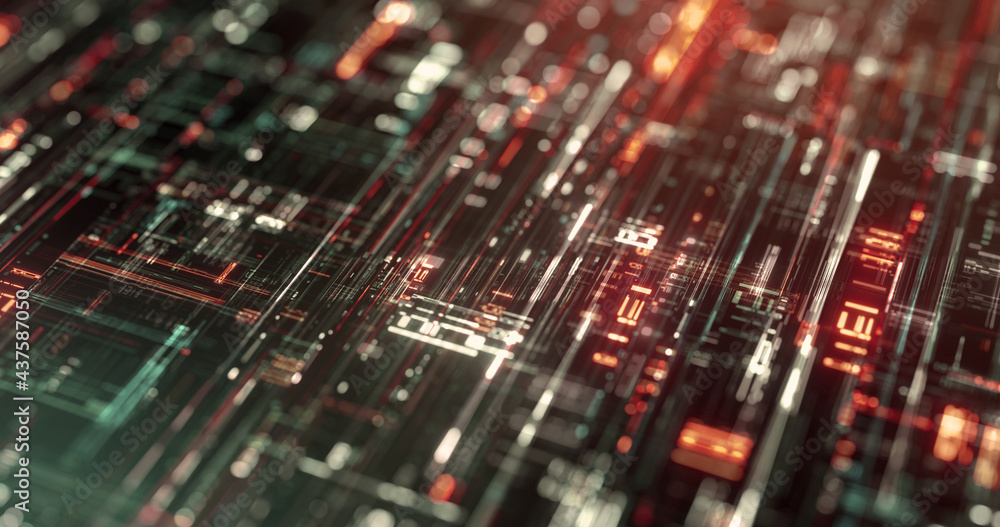 Abstract Big data visualization, transfer, binary code, digit Data ...