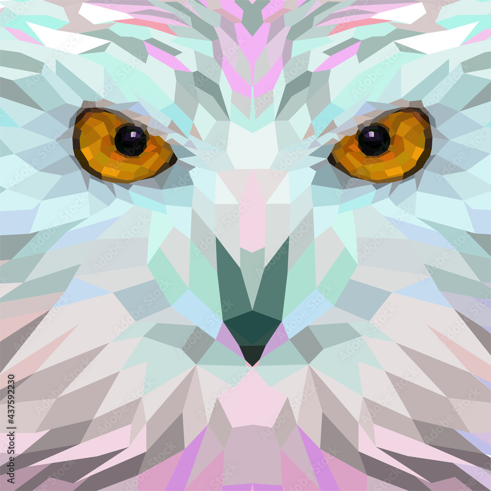 Abstract geometric owl, background, design for print,cover,banner ...