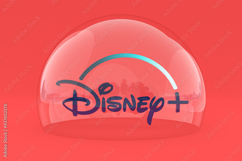 disney plus acrylic glass logo and disney plus icons copy space Stock ...