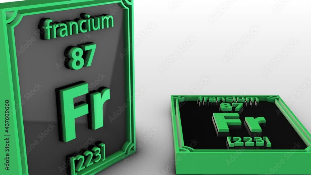 Vidéo Stock Periodic Table Of Elements - Francium - Fr - 3d animation ...