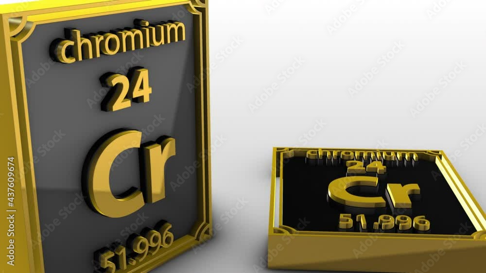 Periodic Table Of Elements - chromium - Cr. - 3d animation model on a ...