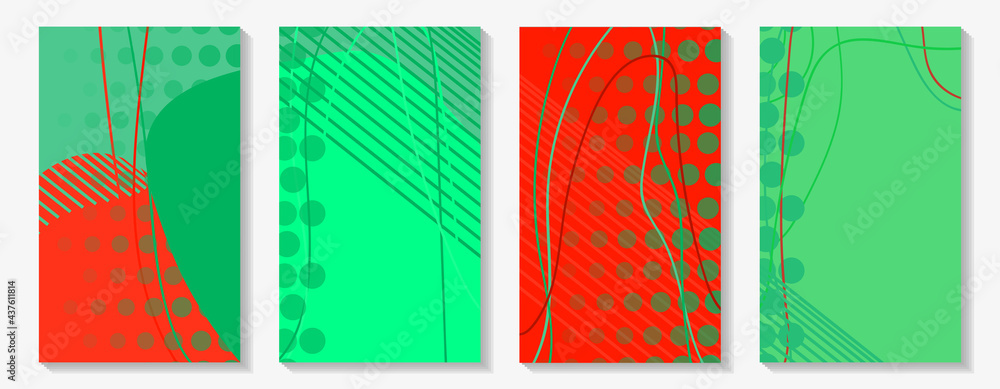 Sports rectangular backgrounds. Set of vertical covers. Spectacular ...