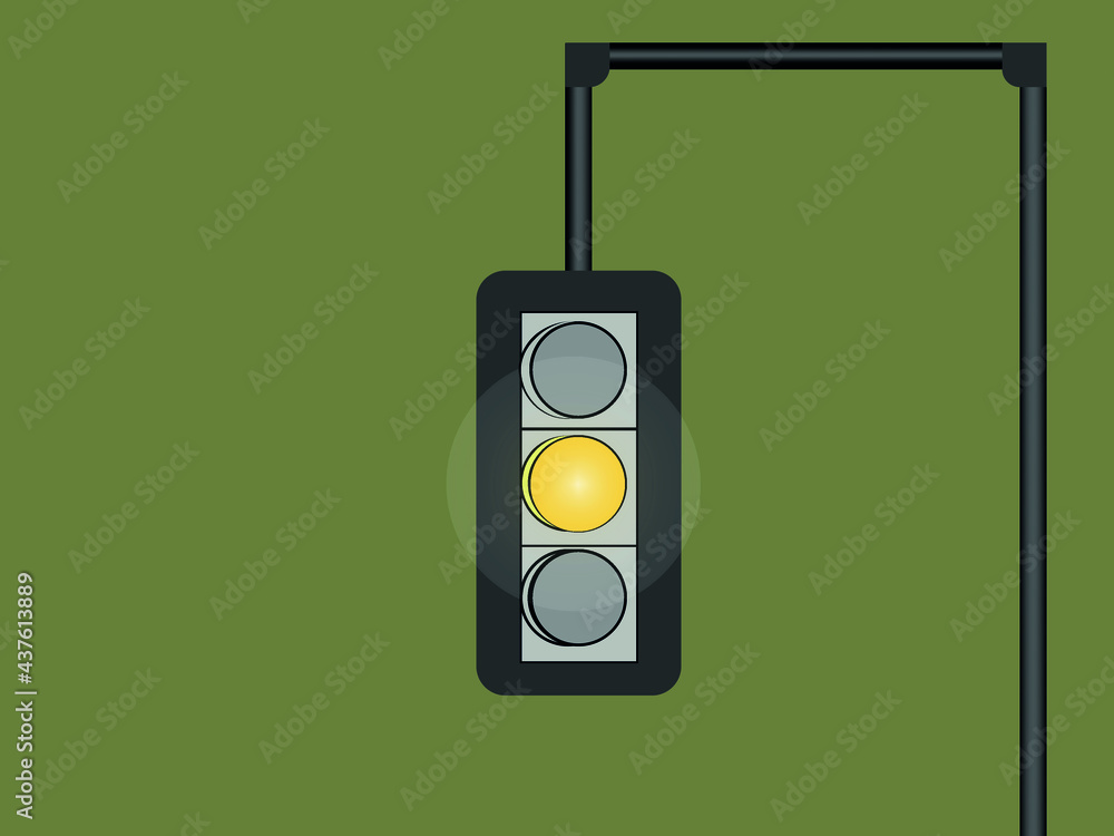 Vector image of a yellow traffic signal. Road signs and symbols. Stock ...